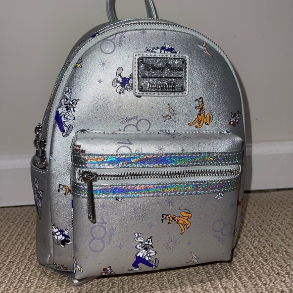 Loungefly | Bags | Brand New Silver 0 Year Anniversary Disney Lounge ...